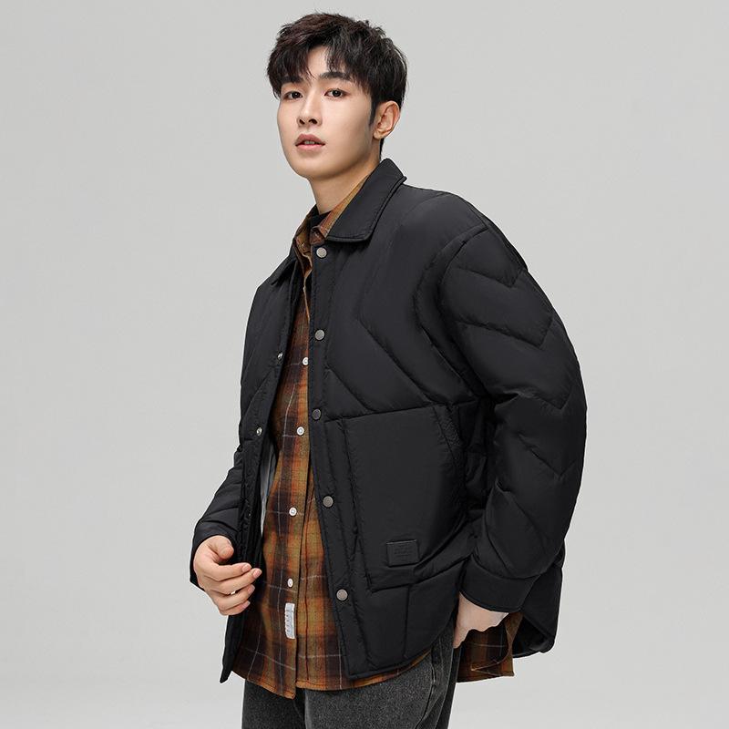 ・防寒レベル: 軽寒(-5℃~0℃)・洗濯方法: 洗濯機可・フィルパワー: 550・デザイン: ベーシック・襟型: ラペル・ダウン量: 100g-150g・カラー: 黒,緑,茶色・サイズ: M,L,XL,2XL,3XL,4XL・対象年齢: ...