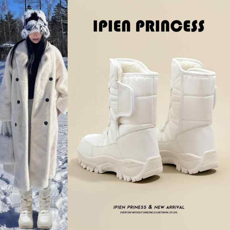 ・ヒール高: 3-5cm・パターン: 無地・トゥ形状: ラウンドトゥ・対象性別: 女性・アッパー素材: メッシュ・スタイル: カジュアル・アウトソール: EVA・ライニング: 合成ファー・シャフト高: ミッド・ヒール形状: フラット・クロー...