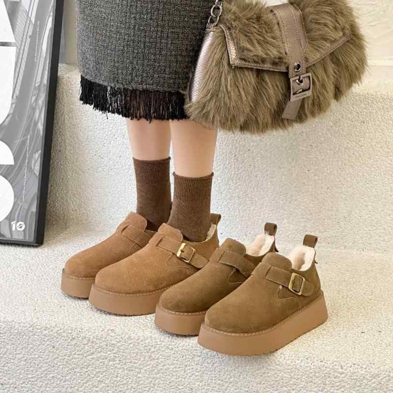 ・ヒール高: フラット・パターン: 無地・トゥ形状: ラウンド・対象性別: 女性・アッパー素材: スエード・スタイル: カジュアル・アウトソール素材: ゴム・ライニング素材: ウール・シューズ高: ローカット・ヒール形状: 厚底・ソール製法...