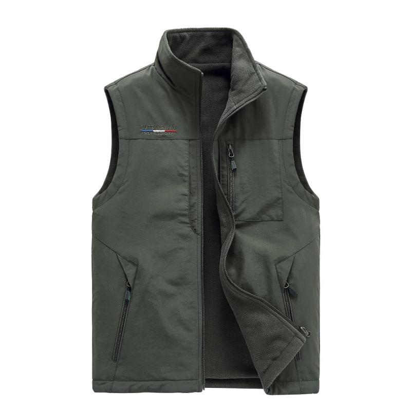 ・スタイル: ベーシック・フィット: ルーズ・タイプ: 開きベスト・襟型: スタンドカラー・前立て: ジッパー・厚み: 加絨・パターン: 無地・素材: 化学繊維混紡・主素材成分: ナイロン100%・裏地成分: ポリエステル・用途: カジュア...