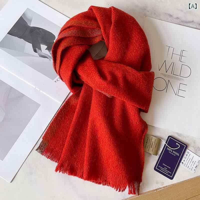 ・編み方: 経編・款式: 中長・カラー: オレンジ,ブラウン,ベージュ,ブルーグレー,ワインレッド・素材: 羊毛・主素材成分: 羊毛・スタイル分類: ファッション通勤・サイズ: 190×35cm