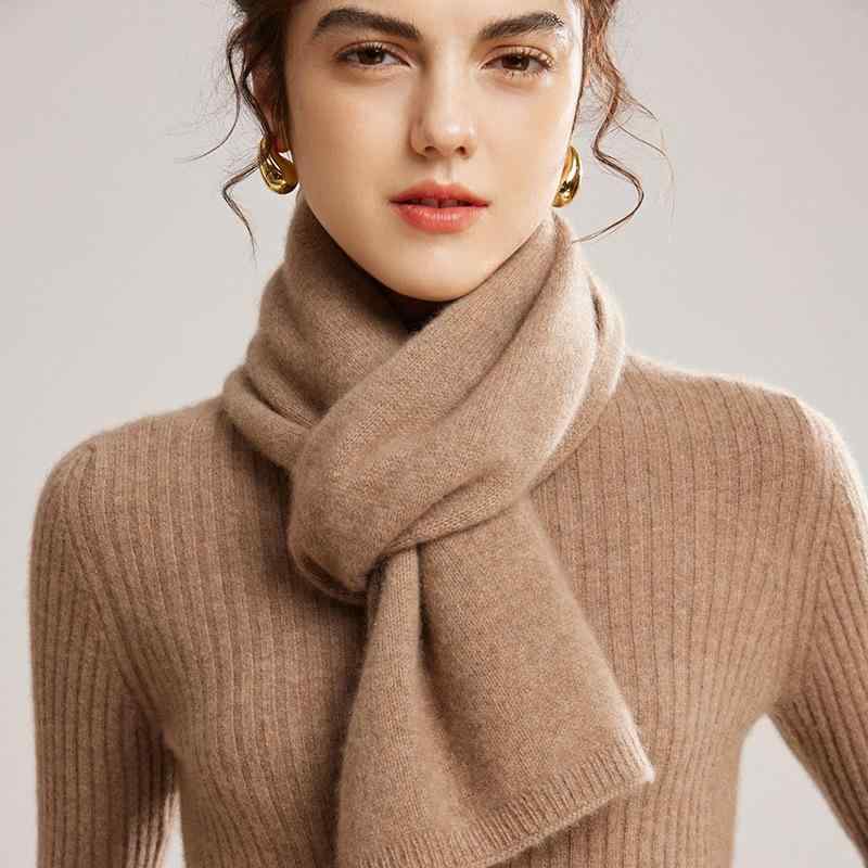 ・編み方: 横編み・機能: 保温・スタイル: ミドル丈・色: ホワイト,ライトベージュ,ダークベージュ,ダークグレー,ピンク,ブラック・サイズ: 150cm×28cm・素材: カシミヤ・主素材含有率: 100%・スタイル分類: ファッション...