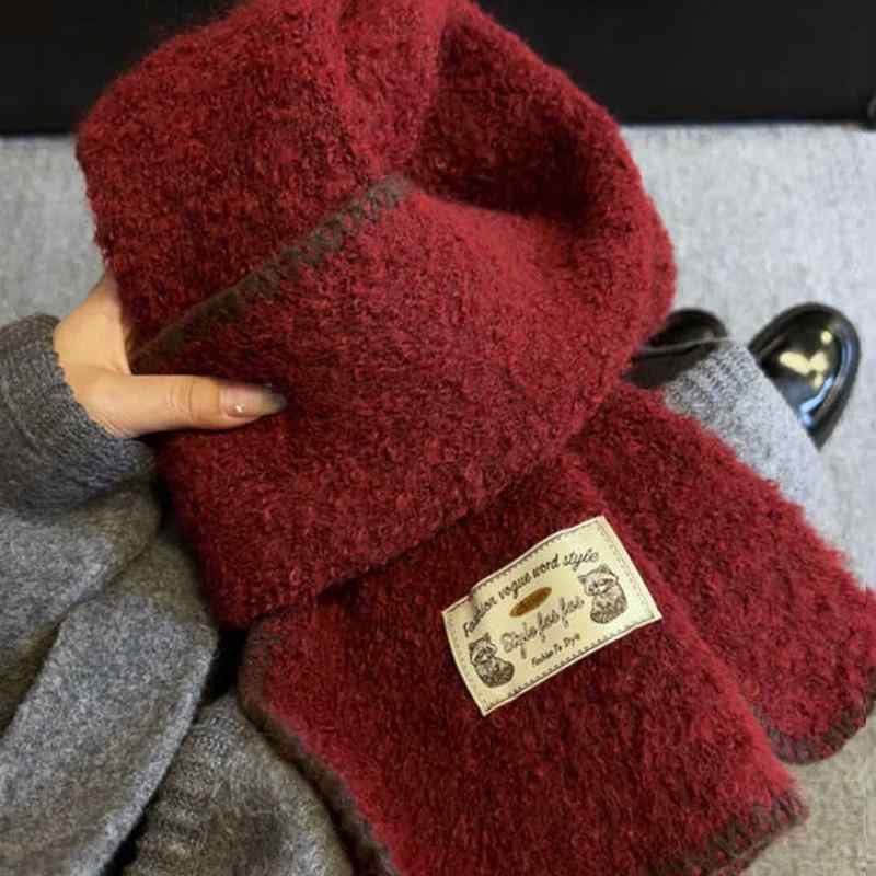 ・編み方: 経編・保暖機能・スタイル: スカーフ・色: 赤・生地: ポリエステル繊維・加工: ニット