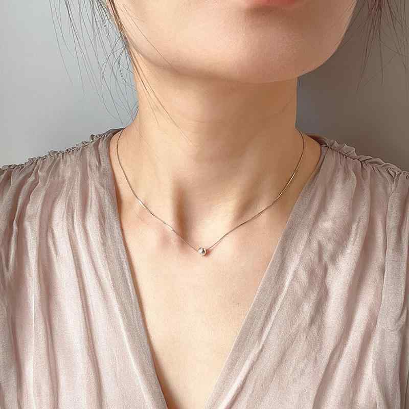 ・素材: シルバー・加工: メッキ・形状: ジオメトリック・チェーンスタイル: ボックスチェーン・ペンダント素材: 925シルバー・長さ: 41cm-50cm・色: ホワイトゴールド,シルバー・流行要素: 円形,ジオメトリック・スタイル: ...