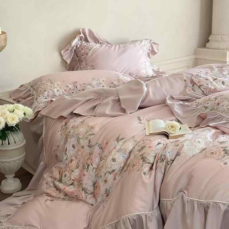 ・素材: 長繊維綿・重量: 2500g-3000g・柄: 無地・タイプ: ベッドシーツ式・カラー: ミルクセイク色, ピンク・サイズ: 1.5m用4点セット（対応200x230cm布団）, 1.8m用4点セット（対応200x230cm布団）...