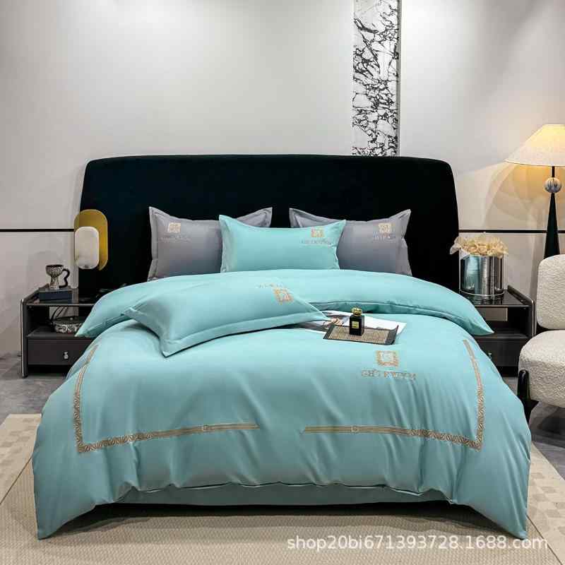 ・染色加工: 活性染色・織り加工: 刺繍、ツイル、起毛・柄: 無地・タイプ: ベッドシーツ式・対応ベッドサイズ: 1.8m・スタイル: 軽奢・カラー: ブルー、パープル、ライトブルー、ピンク、ダークグリーン、グレー・サイズ仕様: 1.5/1...