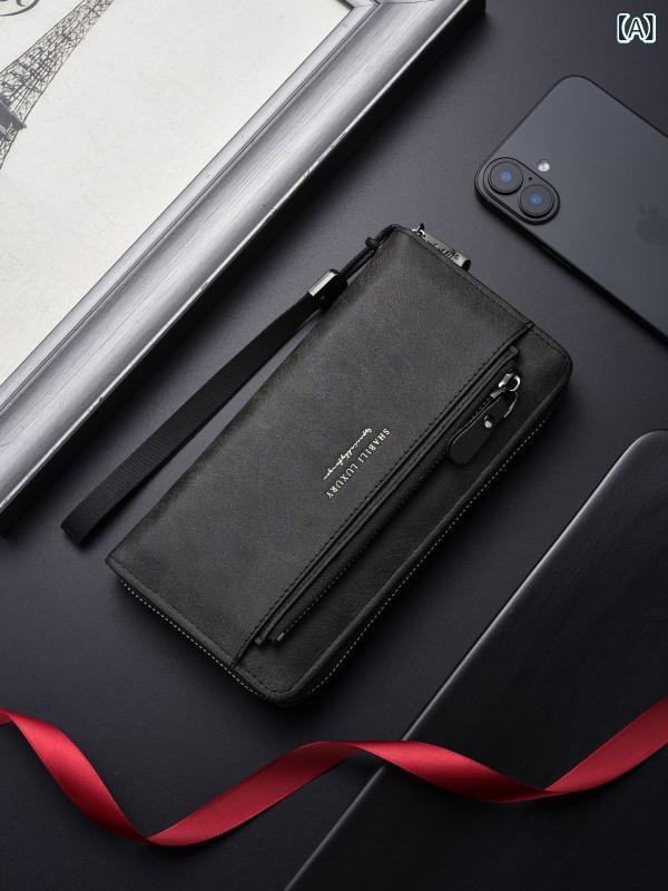 ・素材: 合成皮革・折数: 二つ折り・スタイル: 欧米レトロ・流行要素: 文字・パターン: 無地・裏地: ポリエステル・色: ブラック,ダークブラウン,ライトブラウン,ブルー・機能: 超軽量,耐摩耗