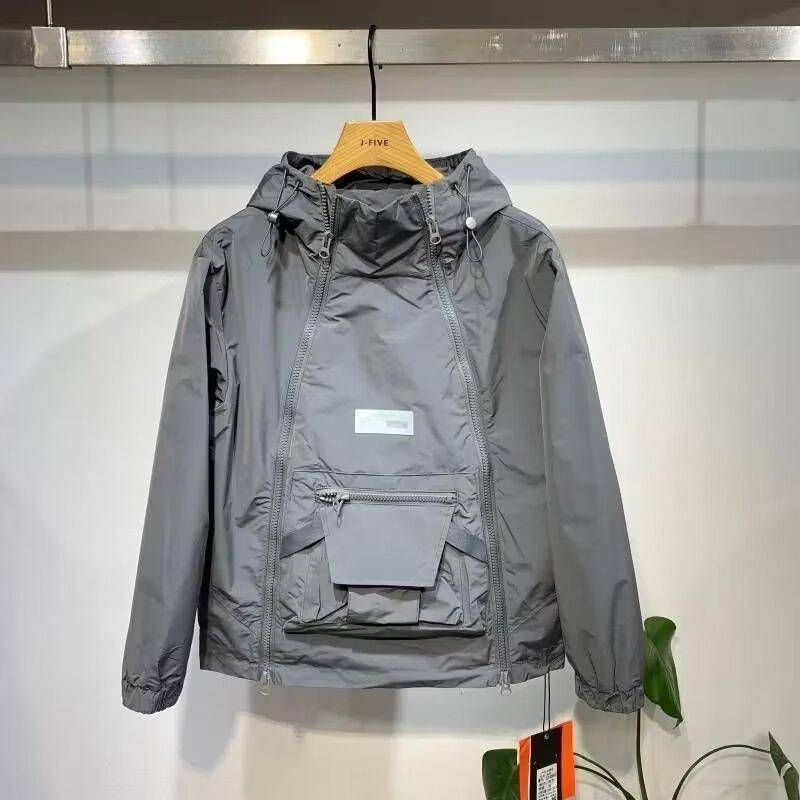 ・素材機能: 耐摩耗,防風・カテゴリ: ジャケット・スタイル: レトロ・襟タイプ: ノーカラー・フィット: ルーズ・前立て: ジッパー・フード: あり・厚み: 標準・パターン: ソリッド・生地名: コットン混紡・主生地成分: ポリエステル ...