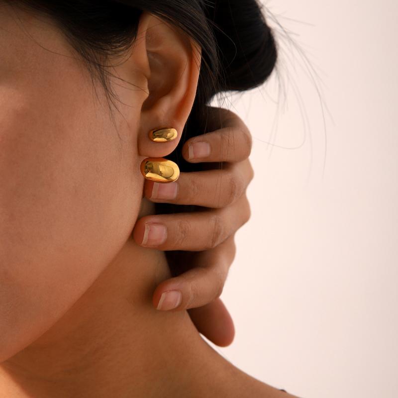 ・素材: ステンレス・形状: 幾何型・加工: メッキ・色: 18Kゴールド・重量: 10.8g・対象: 女性用・スタイル: INS風・流行要素: 楕円形,幾何