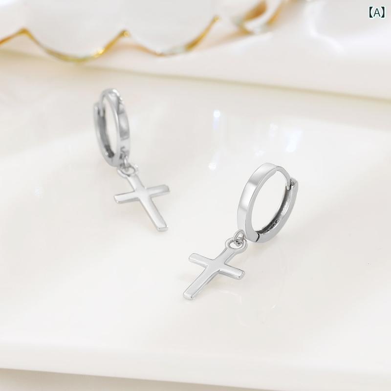 ・素材: 925シルバー・デザイン: アルファベット/数字/文字・加工: メッキ・装飾: 十字架・スタイル: 高級感・スタイル分類: ファッション通勤・対象: 女性・流行要素: 形状/パターン
