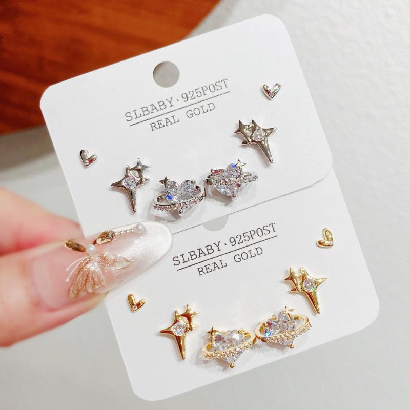 ・素材: 銅・加工: 電鍍・形状: ハート形,星形・色: ゴールド,シルバー・流行要素: 八芒星,ハート形・スタイル: 軽奢風・スタイル分類: ファッショントゥーコム・対象: 女性用・流行要素分類: 形状,パターン