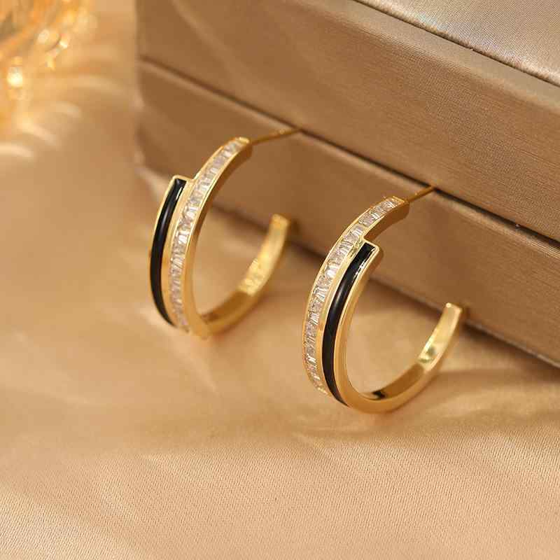 ・素材: 銅・形状: 幾何型・加工: ジルコン石留め・カラー: ゴールド、シルバー・純度: 18K・流行要素: 円形、線条・スタイル: 軽奢風・スタイル分類: ファッション通勤・商品カテゴリ: 耳飾り・対象: 女性用・流行要素分類: 幾何