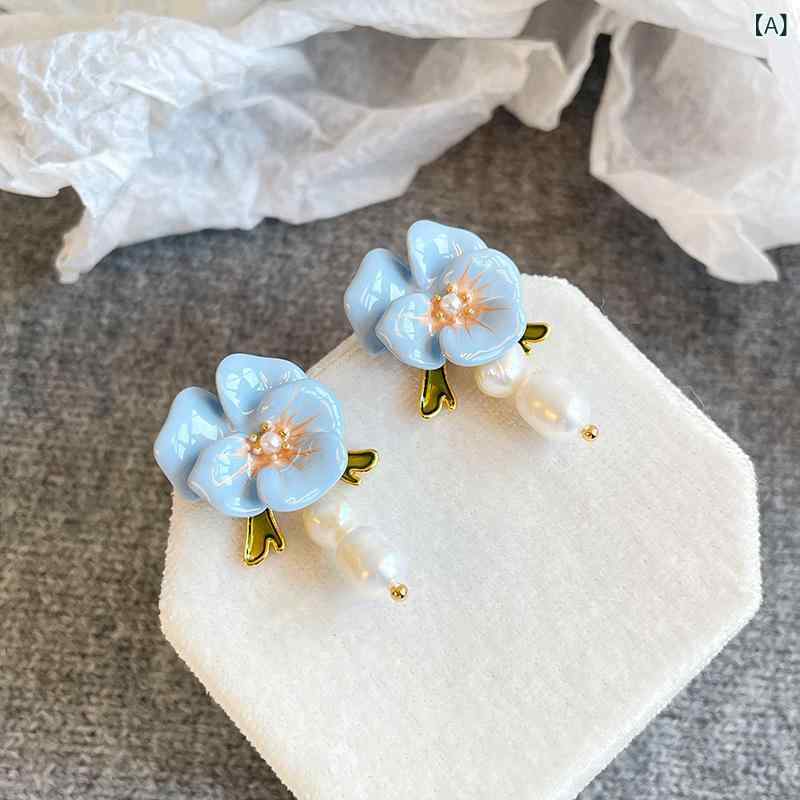 ・素材: パール・加工: 滴油・形状: 花、葉・色: 淡水パール・流行要素: 花、花びら・スタイル: 田園風・スタイル分類: 清新甘美・対象: 女性用・流行要素分類: 植物花卉