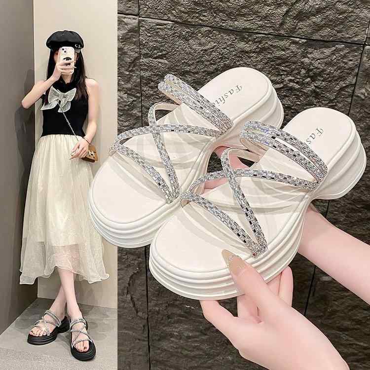 ・カラー: ブラック, オフホワイト・サイズ: 35,36,37,38,39,40・アッパー素材: 合成皮革・ソール素材: ポリウレタン・ライニング素材: 合成皮革・トゥ形状: フィッシュマウス・タイプ: ストラップ