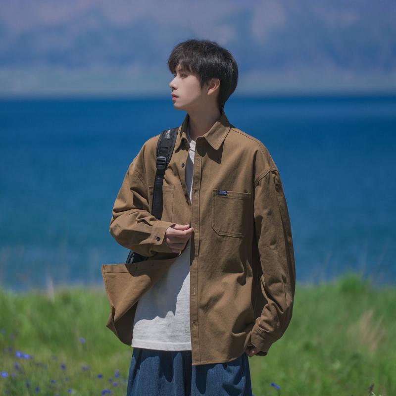 ・性別: メンズ・対象: 成人・スタイル: 軽熟カジュアル・デザイン: 開襟・フィット: ルーズ・襟型: 折り返し襟・袖丈: 長袖・柄: チェック・厚み: 普通・詳細: 配色・主素材: ポリエステル・用途: カジュアル・色: カーキ, 黒・...