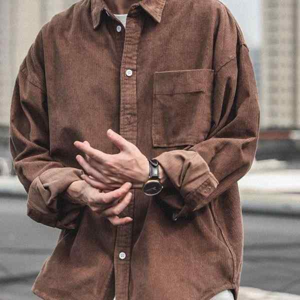 ・素材: ポリエステル100%・糸数: 30S・スタイル: 香港風・款式: 開襟・シルエット: ゆったり・襟型: ラペル・袖丈: 長袖・柄: 無地・厚み: 普通・色: ブラック,グレー,ブラウン・サイズ: M,L,XL,XXL,XXXL・加...