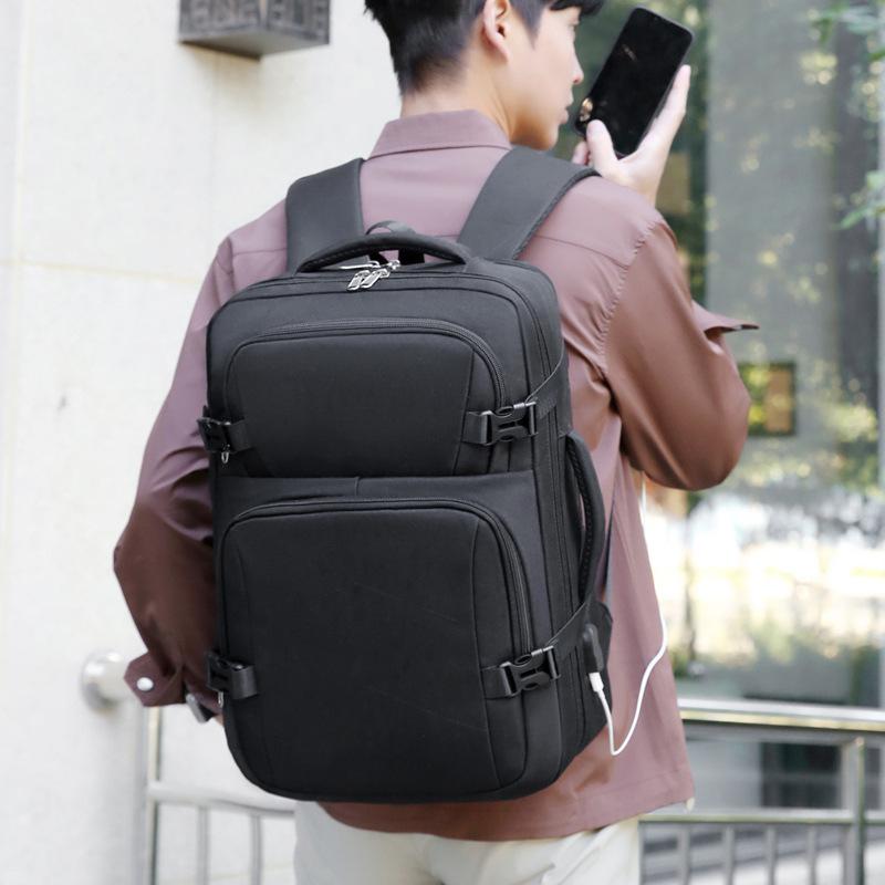 ・色: 黒、オフホワイト、パープル、ピンク、グレー、グリーン・性別: ユニセックス・使用シーン: 休闲旅行・素材: オックスフォード布・スタイル: ビジネス通勤・皮質: 合成皮革・容量: 56-75L・機能: 収納可能・対応PCサイズ: 4...