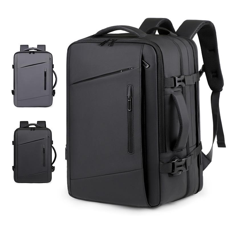 ・色: ブラック,グレー・対象: メンズ・素材: 皮革・スタイル: ビジネス・容量: 20-35L・機能: 拡張・PC収納: 38.1cm・パターン: 無地・裏地: ポリエステル・ディテール: ステッチ・背負い: クッションストラップ
