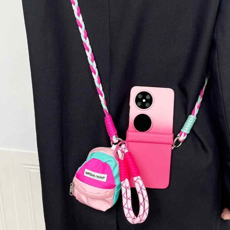 ・ケースタイプ: ハードケース・素材: PC・加工: 磨砂・色: ローズレッドグラデーション, ピンク, ローズレッドハンドル, ピンク, ローズレッドストラップ・対応モデル: Huawei Pocket 2・スタイル: シンプル・機能: ...