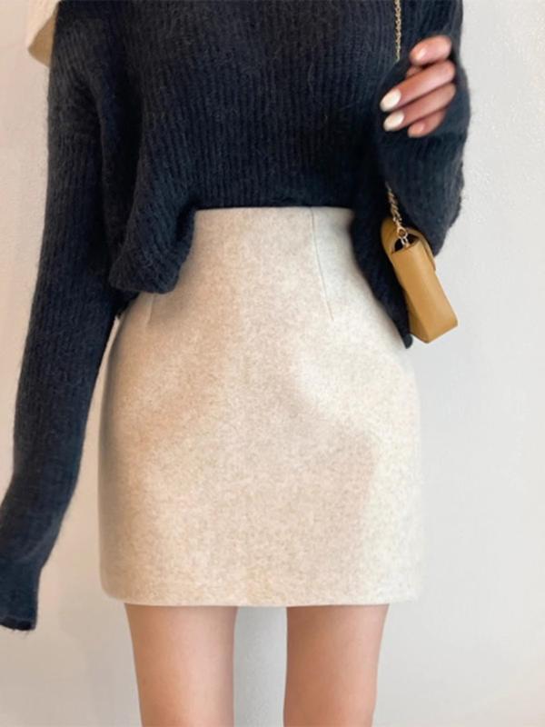 ・パターン: 無地・スカート型: Aライン・丈: ショート・ディテール: ジッパー・カラー: ブラック,カーキ,アプリコット,グレー,ブラウン・サイズ: S,M,L,XL・スタイル: 通勤・タイプ: 半身スカート・ストレッチ: なし