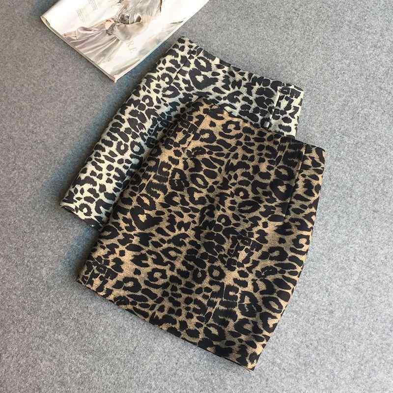 ・スカート型: Aライン・丈: ショート・加工: ジッパー・カラー: ベージュレオパード, ブラウンレオパード・サイズ: S, M, L, XL, 2XL, 3XL, 4XL・スタイル: 日韓カジュアル・タイプ: 半身スカート・伸縮性: 微弾性