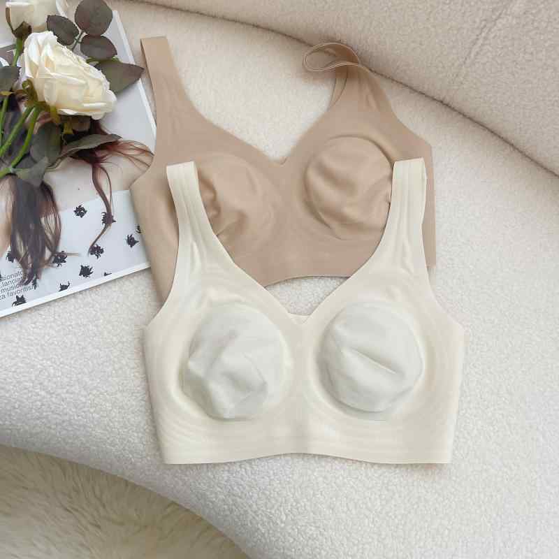 ・主素材: ナイロン 50%-70%・裏地: ナイロン 70%-80%・デザイン: 背心型・カップタイプ: 3/4カップ・カップ形状: 超薄モールドカップ・肩紐: 固定式肩紐・カラー: ブラック, オフホワイト, ライトパープル, ベージュ...