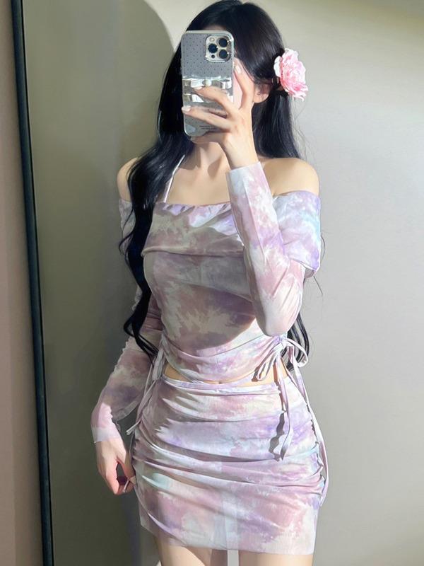 ・性別: 女性・対象年齢: 成人・柄: グラデーション・生地: ポリエステル 82%・生地重量: 280g・裏地: ポリエステル 18%・用途: 水中スポーツ・サイズ: M,L,XL・袖丈: 長袖・スタイル: トライアングルパンツ