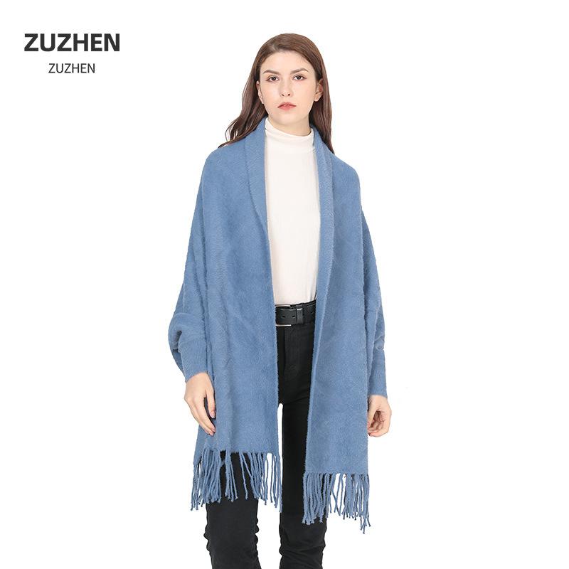 ・適用性別: 女性・素材: 混紡・適合季節: 冬、春、秋・色: 赤、青、紫、カーキ、黒、白、ピンク・スタイル: 欧米ストリート・長さ: 65×180cm・編み方: 横編み・柄: 無地・機能: 保温・装飾: フリンジ・丈: 普通長・用途: 屋外着用