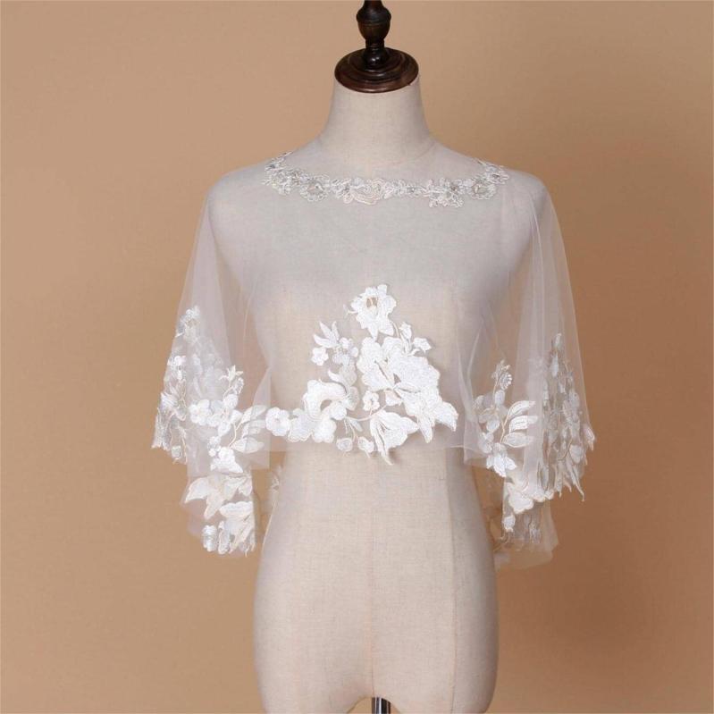 ・性別: ユニセックス・素材: ポリエステル・適合季節: 春夏秋冬・カラー: シャンパン・スタイル: エレガント・幅: 前32cm 後46cm・編み方: 非編み・柄: 無地・機能: 装飾・加工: 縫製・流行要素: レース・款式: ショール