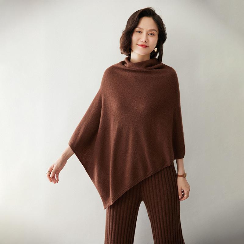 ・性別: 女性・素材: カシミヤ・成分: カシミヤ 31%-50%・色: 青, 紫, ブラウン, ワインレッド, ブラック・スタイル: シンプル・幅: 68cm・編み方: 横編み・パターン: 単色・機能: 保温・款式: プルオーバーケープ