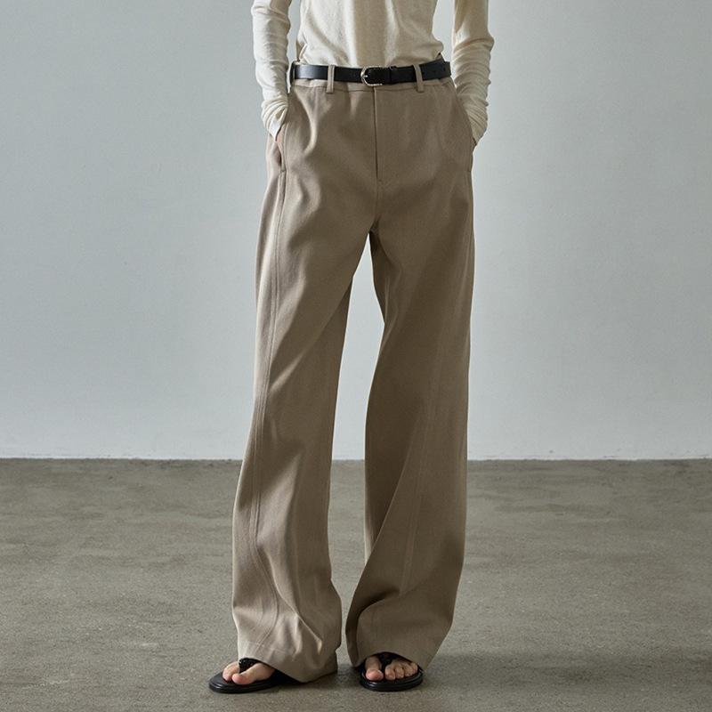 ・素材: コットン95%以上・形状: ストレート・丈: ロング・色: ベージュ,ブラック・サイズ: S,M,L,XL・スタイル: 通勤・対象: 女性・タイプ: カジュアルパンツ