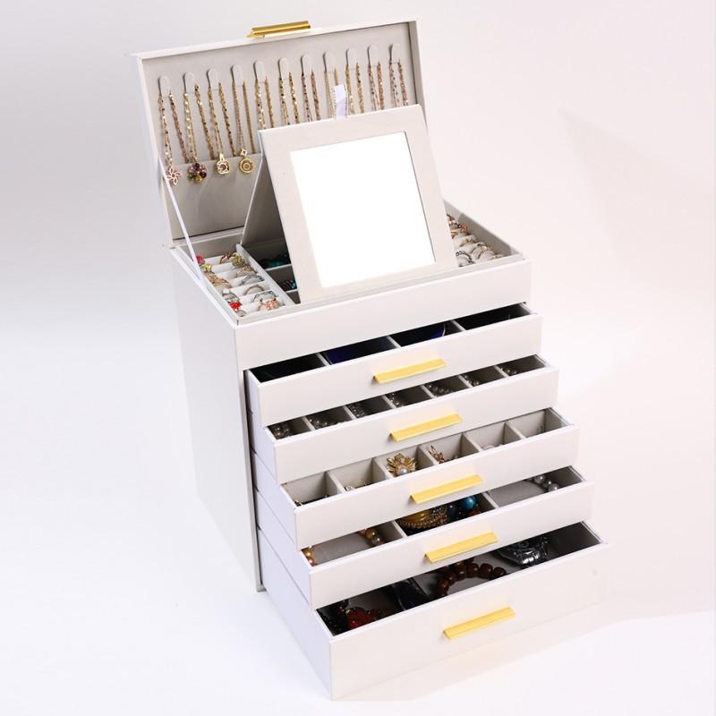 ・素材: 木質素材・サイズ: 26.7×17×28.2cm・色: ホワイト,ピンク,パープル,グレー,ブラック,ダークグリーン,シャンパン・用途: ジュエリー収納