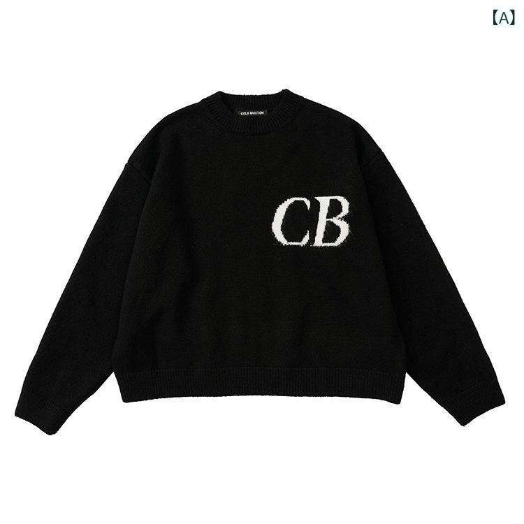 ・プルオーバー・ゆったりシルエット・クルーネック・長袖・標準厚・ストリートスタイル・提花ディテール・コットン90%・カジュアル・メンズ・ブラック,オフホワイト,グレー,ロイヤルブルー・S,M,L,XL・提花加工