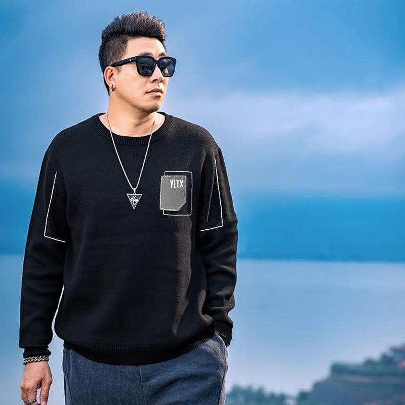 ・スタイル: プルオーバー・シルエット: ルーズ・ネック: クルーネック・袖丈: 長袖・厚み: 厚手・素材: コットン混紡・主素材: コットン60%・季節: 冬・用途: 日常・カラー: ブラック・サイズ: 3XL(100-115kg),4X...