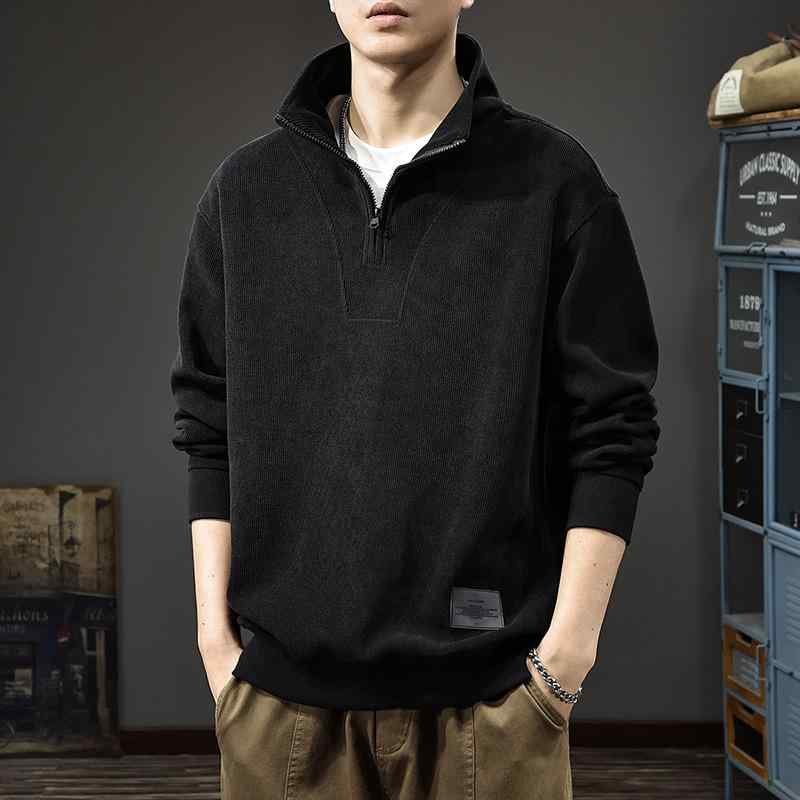 ・ネックライン: ラウンドネック・袖丈: 長袖・袖型: ストレート・素材: ポリエステル100%・用途: カジュアル・パターン: 無地・ディテール: ジッパー装飾・シルエット: ルーズ・色: ブラック,グレー,キャメル,ブラック加厚,グレー...