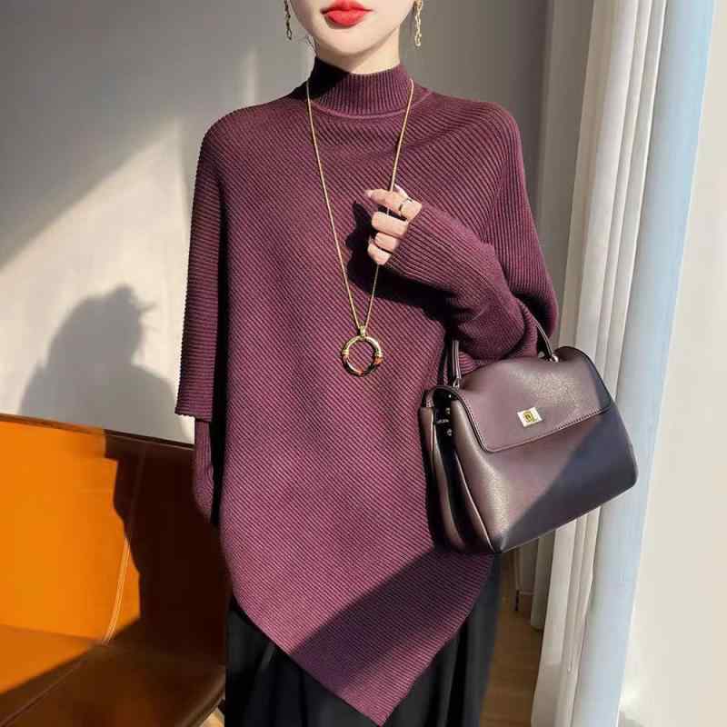 ・素材: コアヤーン・主素材: ラビットウール 30%未満・厚さ: 厚手・組み合わせ: 単品・スタイル: プルオーバー・シルエット: 不規則型・袖丈: 長袖・袖タイプ: 標準袖・ネック: ハーフハイネック・丈: 中長丈 65cm超80cm以...