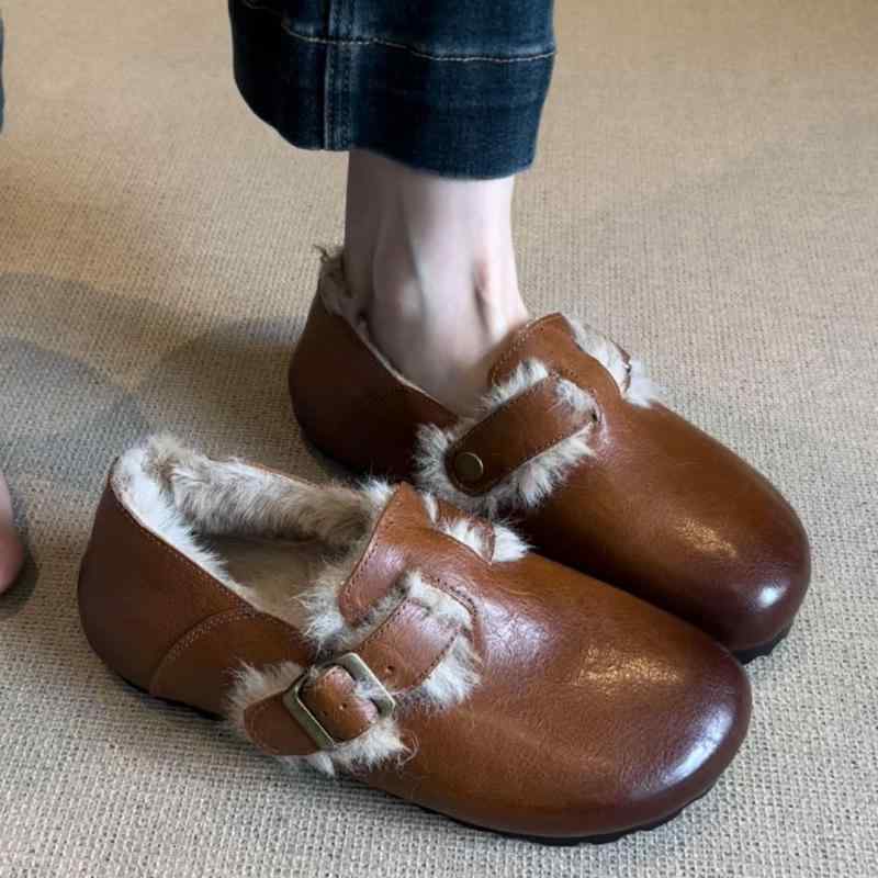 ・カラー: ブラウン,ブラック・サイズ: 35,36,37,38,39,40・つま先形状: ラウンドトゥ・スタイル: カジュアル・アッパー素材: 羊革・ヒール高: 1-3cm・パターン: 無地・対象年齢: 成人・開口深さ: 浅口・ソール素材...