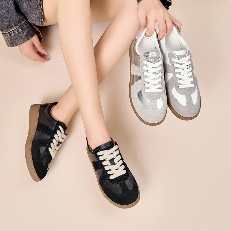 ・スタイル: カジュアル・ステッチ: あり・つま先形状: ラウンドトゥ・アッパー素材: トップグレインレザー・対象性別: ユニセックス・ヒール高: フラット・パターン: ソリッド・適合季節: オールシーズン・色: ホワイト,ブラック,シルバ...