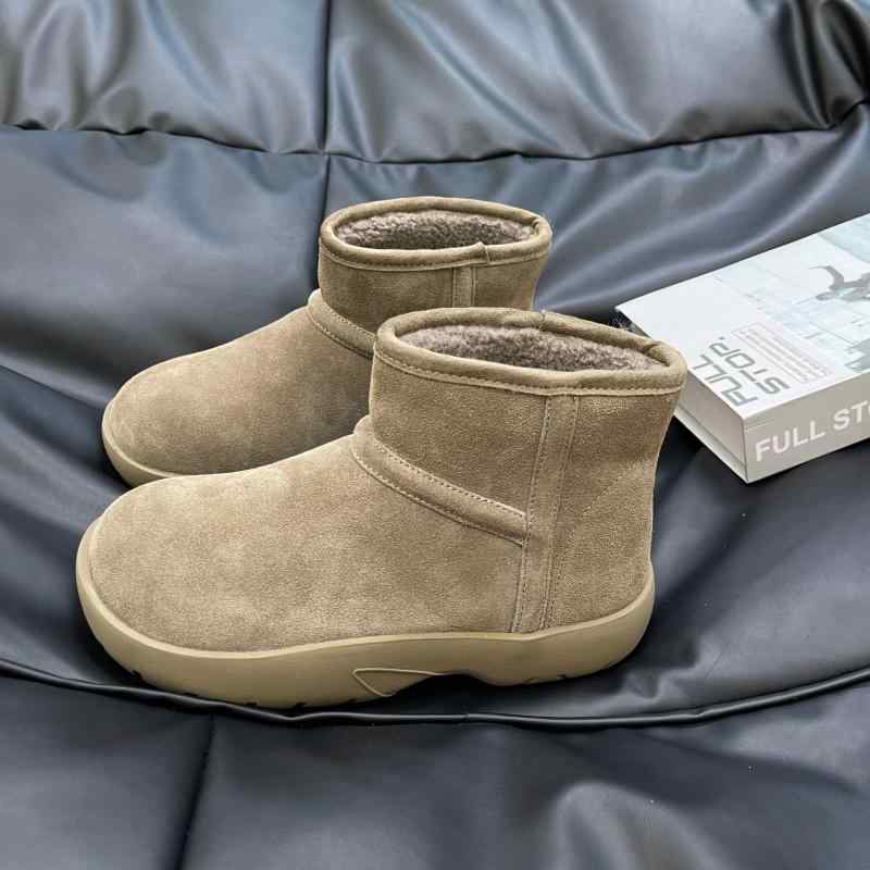 ・機能: 保温・靴面素材: 豚革・靴底素材: ラバー・靴帮高さ: ミドル・靴頭形状: ラウンドトゥ・靴底形状: 厚底・開口形状: ローカット・スタイル: 韓国風・適合季節: 冬・パターン: 無地・カラー: 黒,栗色,アンテロープブラウン・サ...