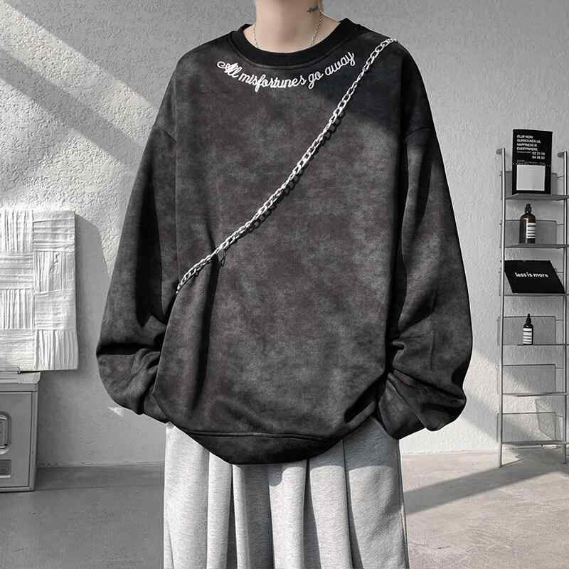 ・素材: ポリエステル96%・色: ブラック、ホワイト・サイズ: M、L、XL、2XL、3XL、4XL、5XL・袖丈: 長袖・首元: 丸首・スタイル: プルオーバー・厚み: 普通・適合季節: 春秋・用途: カジュアル・ディテール: プリント...