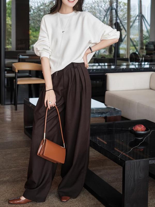 ・パターン: 無地・スタイル: プルオーバー・シルエット: ルーズ・着丈: 普通 (50-65cm)・袖丈: 長袖・袖型: ラグラン袖・ネック: クルーネック・厚み: 厚手・ディテール: リブ・加工: ステッチ・素材: コットン70%以上・...