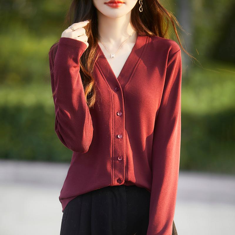 ・素材: ポリエステル・パターン: 無地・厚み: 中厚・スタイル: カーディガン・シルエット: ルーズ・着丈: 普通(50-65cm)・ネック: Vネック・袖丈: 長袖・袖型: 普通袖・色: ワインレッド,ダークグレー,ブラック・サイズ: ...