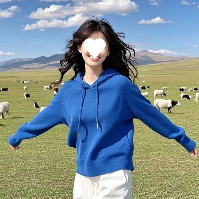 ・性別: 女性・スタイル: プルオーバー・袖丈: 長袖・袖型: パフスリーブ・襟型: フード・デザイン要素: 無地・素材: ポリエステル 95%以上・色: ブルー・サイズ: S (40-47.5kg), M (48-52.5kg), L (...