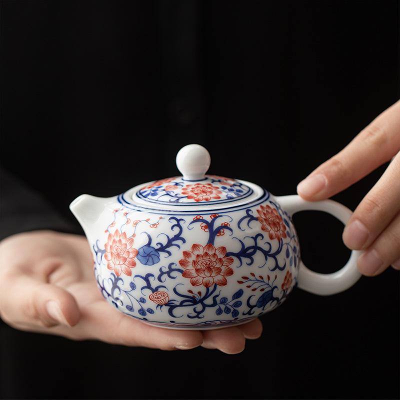 ・色: 青花釉里紅・素材: 磁器・磁器分類: 青花瓷・表面加工: 青花・スタイル: 新中式