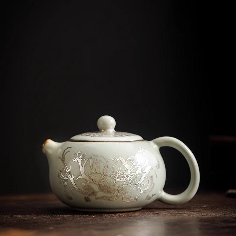 ・色: 汝窑風・素材: 陶器・陶器分類: 高白瓷・表面加工: 釉上彩・スタイル: 復古風,新中式