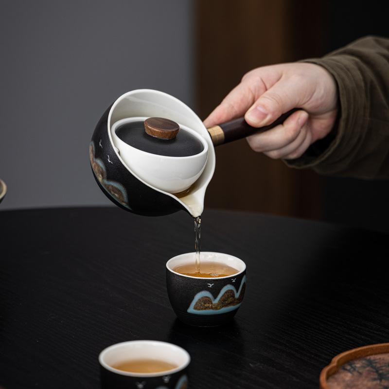 ・色: 黒、白・素材: 陶器・表面加工: 色釉・スタイル: 国潮風,新中式