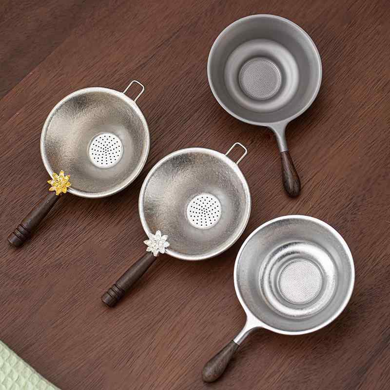 ・素材: チタン・スタイル: 新中式・色: ブラック・仕様: 純チタン水滴茶漏,純チタン水滴茶漏-氷晶,純チタン金花茶漏,純チタン銀花茶漏