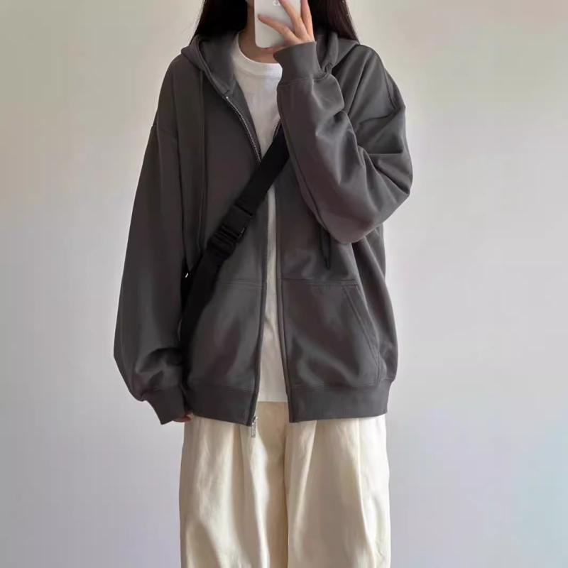 ・タイプ: カーディガン・フィット: ルーズ・着丈: 65-80cm・袖丈: ロング・袖型: 通常・襟型: フード・厚さ: 中厚・ディテール: ジッパー・素材: ポリエステル・カラー: ダークグレー,ベージュグレー,ミルクベージュ,花グレー...