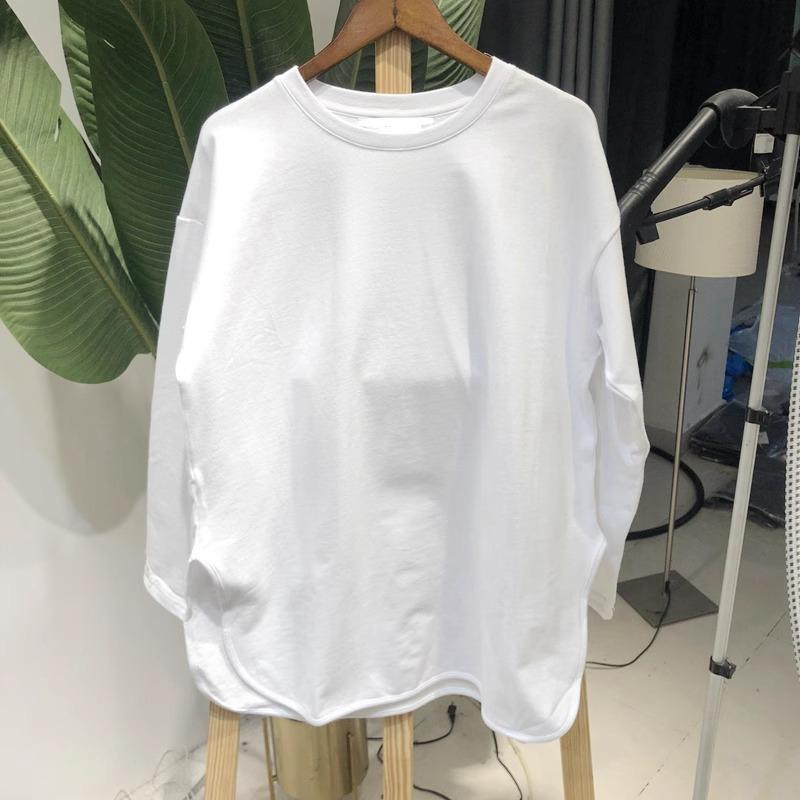 ・素材: コットン・柄: 無地・袖丈: 長袖・加工: ノーアイロン処理・シルエット: ルーズ・着丈: 65-80cm・首元: クルーネック・袖型: 普通袖・カラー: ホワイト・サイズ: S,M,L,XL,XXL,XXXL・素材含有率: コッ...