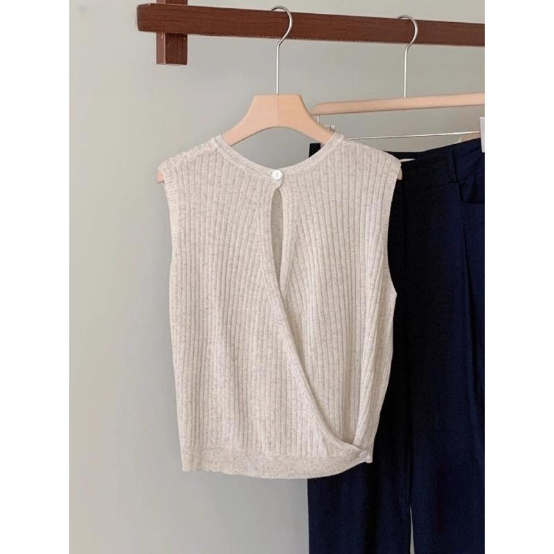 ・袖丈: ノースリーブ・版型: スリム・丈長: 普通(50-65cm)・デザイン要素: バックオープン・素材: ポリエステル・ポリエステル含有率: 30%未満・色: オートミール,アプリコット,イエロー・サイズ: S,M,L・スタイル: 通...